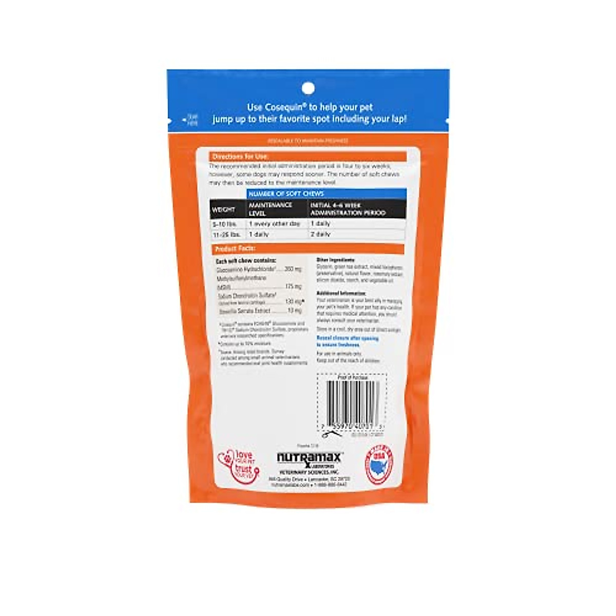 Nutramax Laboratories Cosequin Plus MSM & Boswellia Mini Sized Soft Chews