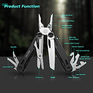 SIUPRO Multitool Pocket Knife, Multi Tool Pliers with Clip for Men and Women, Valentines Day Gifts for Him Boyfriend， Multipurpose Utility Tactical Scissors for Camping, Survival