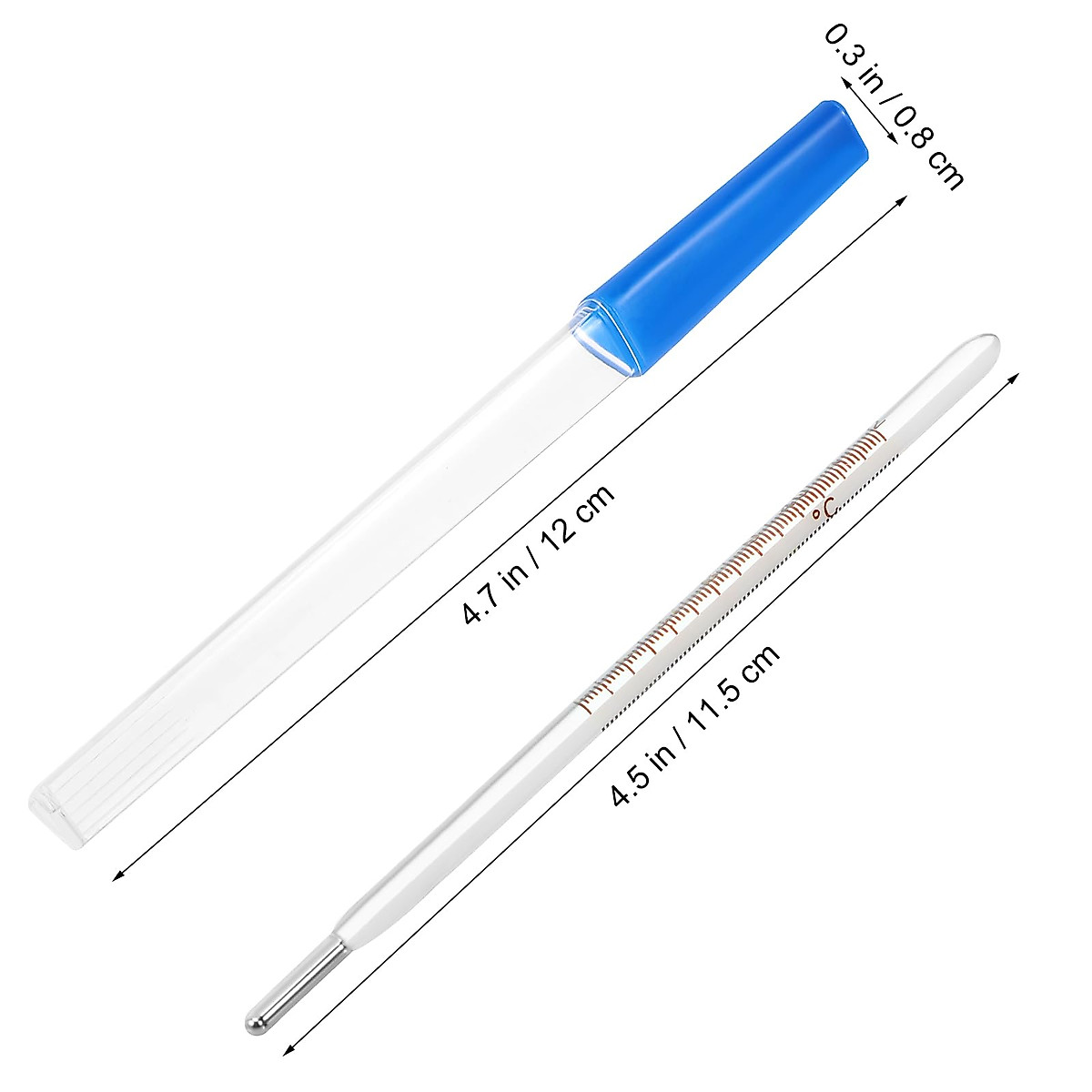 MAGICLULU 1Pc Glass Oral Temperature Adult Free Clinic Armpit Fast Reading Fever Indicator(Single Scale)…