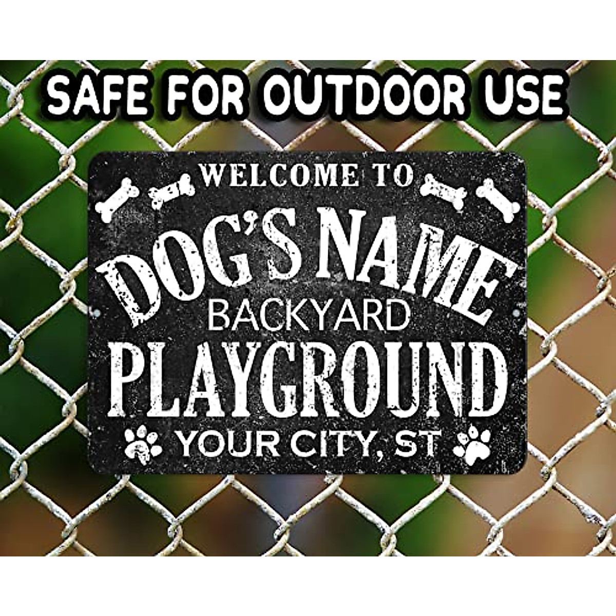 Customized Dog Name Backyard Playground Metal Indoor Outdoor Sign