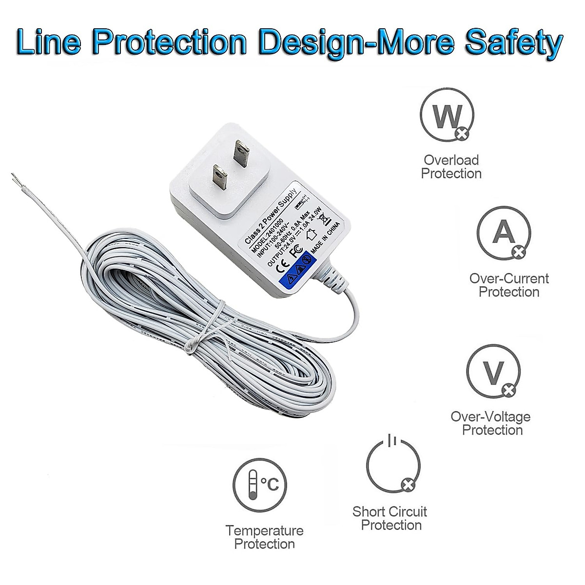 24V c Wire Adapter for Smart Thermostat - 26.2ft Long nest Power Connector，Ring doorbell Power Adapter Fits Ring, Nest Hello, Wyze, Eufy Video Doorbells and Ecobee,Sensi,Nest,Honeywell Thermostat