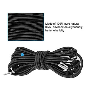 Keten Universal Replacement Cords for Zero Gravity Chair(4 Cords), Replacement Laces for Zero Gravity Chairs, Zero Gravity Recliner Repair Tool for Lounge Chair, Bungee Chair(Black)