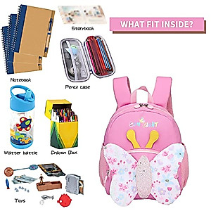 DNSHAN 3D Animal Toddler Bag Girls Boys, Preschool Kindergarten Daycare Nursary Travel Mini Toddler Bookbag with Anti-Lost Safety Rope,School Bag for Baby Girl Boy 2-4 Years