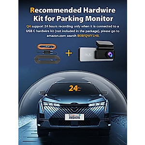 Dual Dash Cam 2K+1080P Front and Rear, Built-in WiFi, 4K Single Front Dash Camera for Cars, Car Camera, Dashcams for Cars with Night Vision, 24 Hours Parking Monitor, Loop Recording, Support 256GB Max