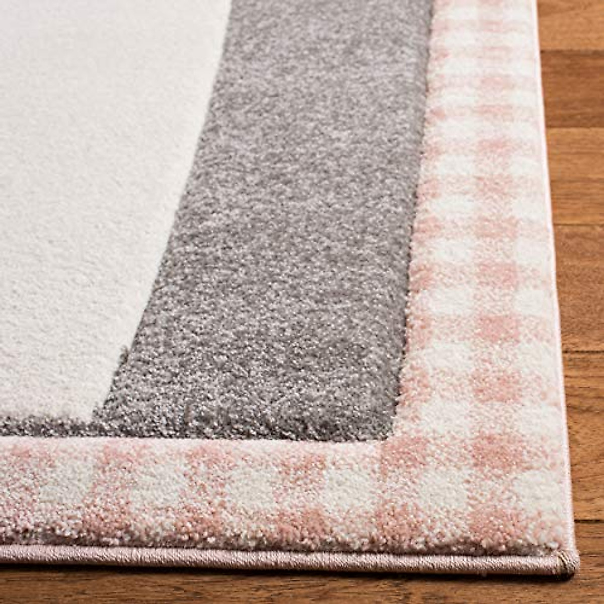 SAFAVIEH Carousel Kids Collection 5'3" x 7'6" Pink / Grey CRK134P Cat Nursery Playroom Area Rug