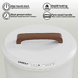 SAMEAT Heated Towel Warmers for Bathroom - Large Towel Warmer Bucket, Wood Handle, Auto Shut Off, Fits Up to Two 40"X70" Oversized Towels, Best Ideals