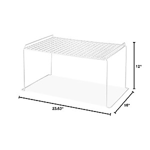Whitmor White Wire Stacking Shelf Large