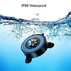 Goehiaul Aquarium Air Bubble LED Light Aquarium Air Stone Disk Kit Fish Tank Air Bubbler Decoration 6 Color Changing (Pump not Included)
