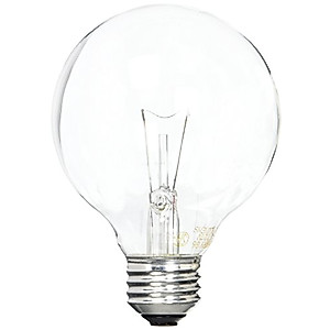 GE Lighting 12983 25-Watt G25 Globe Light Bulb, Crystal Clear