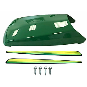 New Kumar Bros USA Upper Hood With LH & RH Decal Set Compatible with JohnDeere LT133 LT155 LT166 LTR155 LTR166