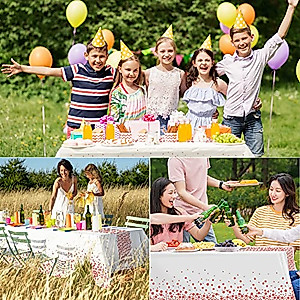 FGSAEOR Rose Gold Tablecloth for Rectangle Tables(8-Pack, 54 x 108 inch), Plastic Disposable Party Table Cloths, Waterproof Rectangular Party Decorations Table Covers for Parties