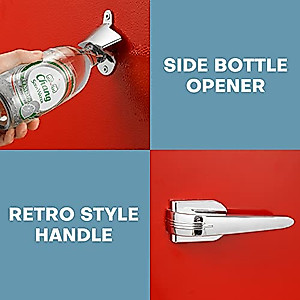 Upstreman 3.6 Cu Ft Small Refrigerator without Freezer, Retro Mini Fridge, Manual Defrost Free, Adjustable Thermostat, Side Bottle Opener, Small Fridge for Office, Bedroom, Dorm, Red-CR35