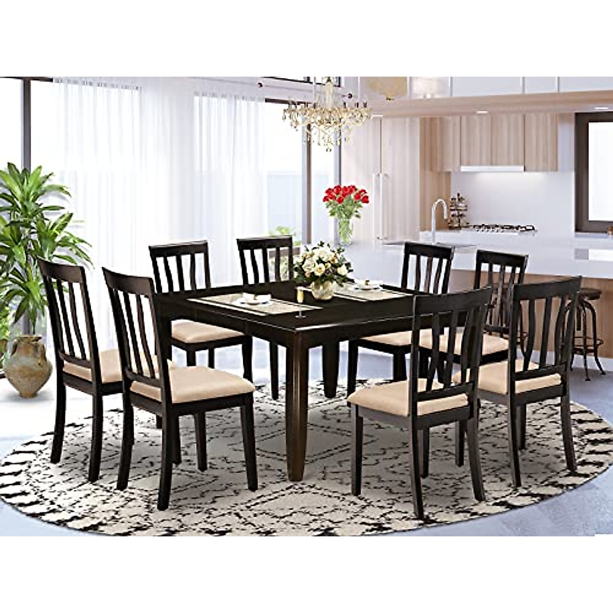 East West Furniture PFAN9-CAP-C Dining, 9-Piece Sets