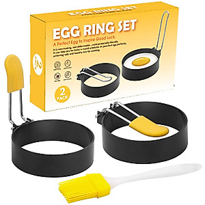 Qixin QIXIAN 2 Pack Fried Egg Mold,Reusable kitchen cooking toolsNon Stick Egg Moulds,Pancake Mould Cooking Rings for Frying Pan.