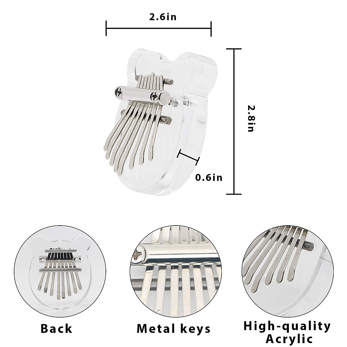 8 Key Mini Kalimba Piano Pendant Gift Marimba Musical good accessory exquisite Finger Thumb