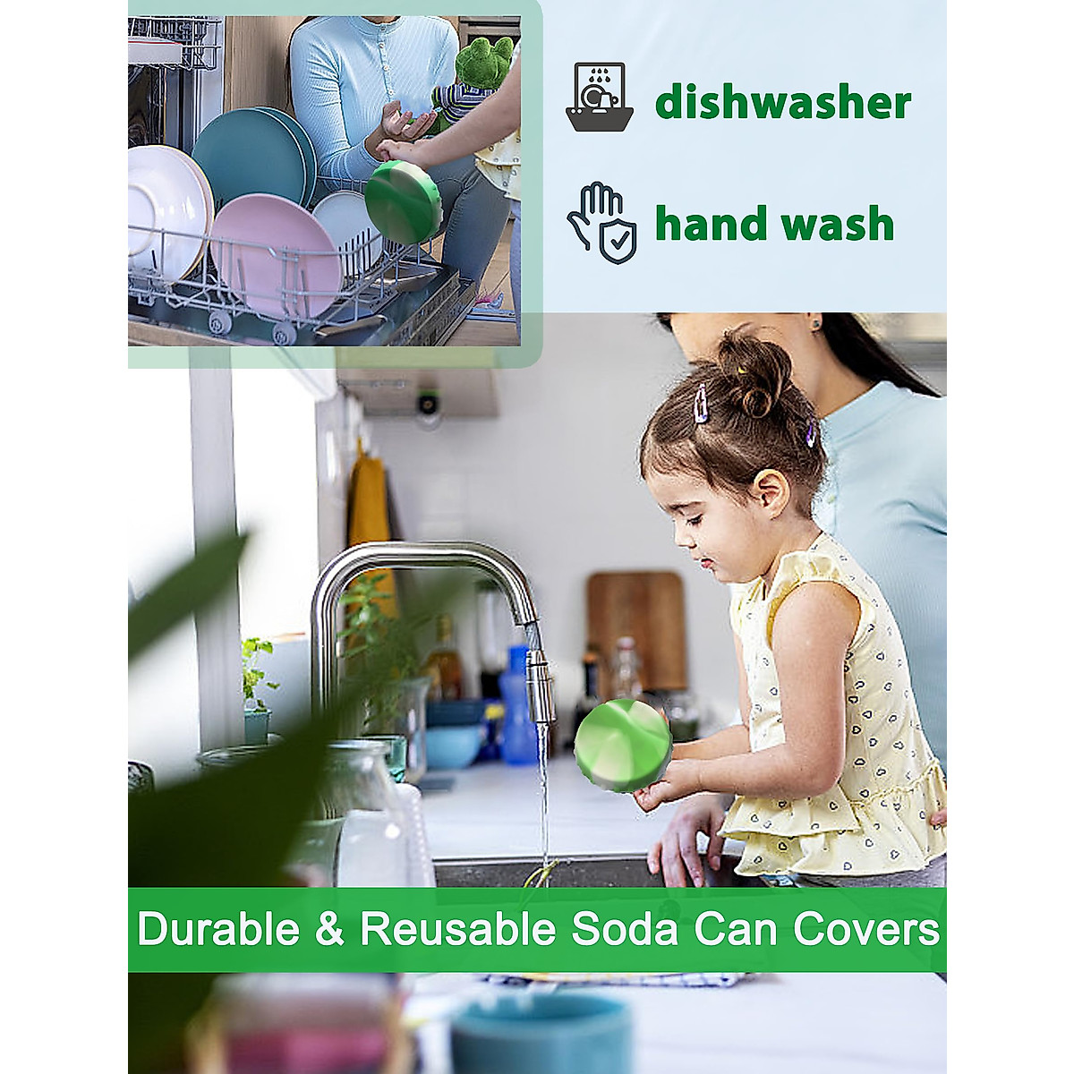 Soda Can Covers Lids, 6 Pack BPA-Free Can Cover for Soda Lid, Reusable Pop Can Lid Beer Can Covers, Silicone Soda Can Lids for Carbonated Beer Juice Beverages Energy Drinks, Fits Standard Soda Cans