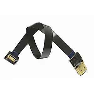 BLACK 80CM FPV Flat FFC HDMI Cable Mini HDMI male 90 degree angled to Standard HDMI Normal HDMI Full HDMI for Canon 5D3 5D2 Panasonic lumix GH3 GH2 Sony nex 5N 5T 5R 7N
