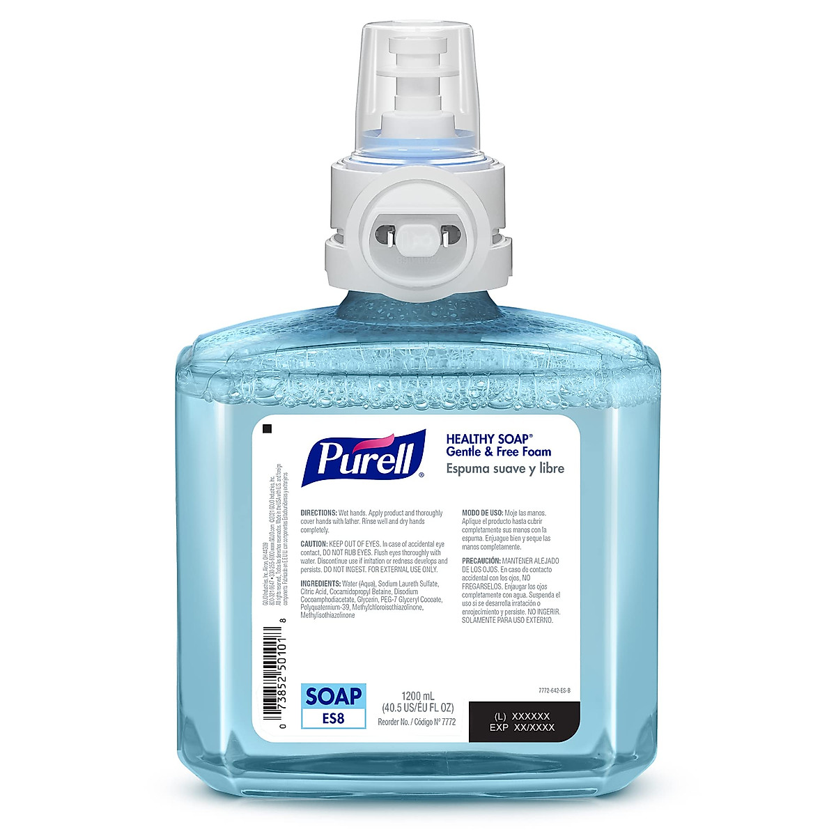 PURELL Brand HEALTHY SOAP Gentle and Free Foam, Fragrance Free, 1200 mL Refill for PURELL ES8 Automatic Soap Dispenser (Pack of 2) - 7772-02 - Manufactured by GOJO, Inc.