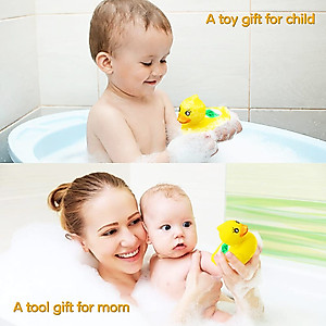 BabyElf Accurate Baby Bath Thermometer - Safety Bathtub Water Temperature Gauge, Duck Thermometers Floating Toy for Infants Bath Time, Come with 2 Extra Little Duck