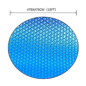 LRIKING 8ft /10ft/12ft /15ft Round Solar Pool Cover Swimming Pool Solar Blanket Cover for Pools Hot Tub Protector Sun Dustproof Spa Pool Safety Cover Outdoor Waterproof
