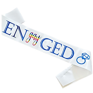 Magnusson's Garden Engayged Sash, Bride, Groom to Be Sash Gay Pride Lesbian Wedding Shower Bachelor Bachelorette Party Same Sex Wedding Engagement Decor, LGBTQ Pride Month Parade Accessory