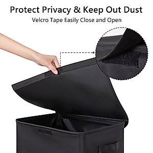 WOWLIVE 90L Large Laundry Hamper with Lid and Wheels Rolling Collapsible Laundry Basket Handle Foldable Tall Dirty Clothes Hamper Dorm Room Storage for Bedroom Bathroom, Black