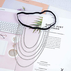 Reetan Boho Crystal Leg Chains Rhinestone Body Chain Rave Party Thigh Chain Body Jewelry Accessories for Women and Girls（B-Silver）