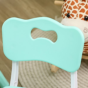 Qaba Kids Table and Chair Set, 5 Piece Toddler Table and Chair Set with 4 Chairs Adjustable Height, for Snack Time, Homeschooling Aged 1.5-5 Years Old, Green