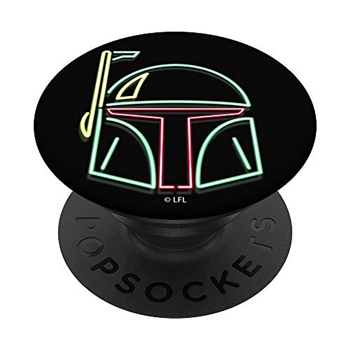 Star Wars Boba Fett Neon Line Art Helmet PopSockets PopGrip: Swappable Grip for Phones & Tablets