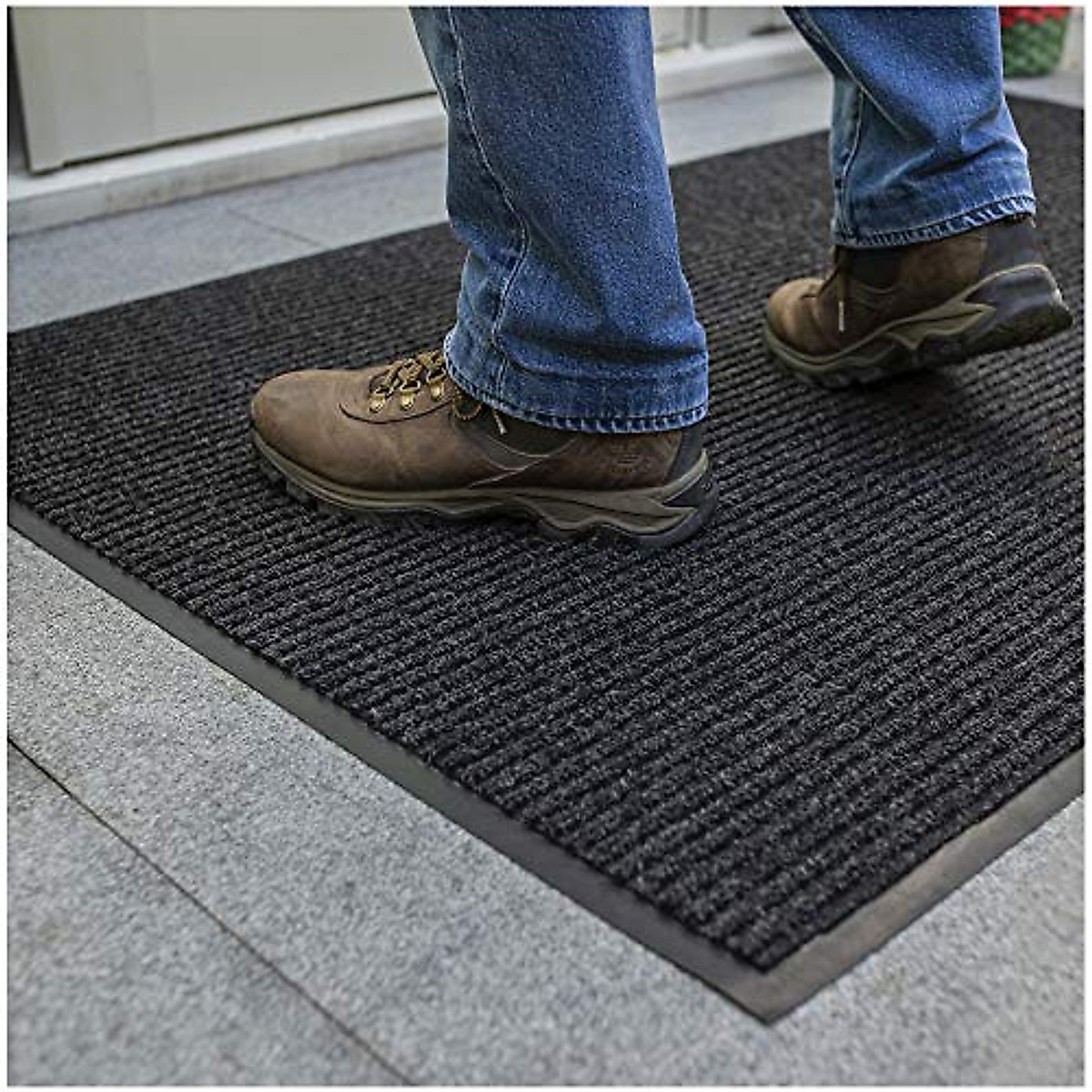 UNIMAT 4x6 Doormat - The Perfect Waterproof Welcome Mat for Your Home or Office with Dual Ribbed Rubber Backing (Charcoal)