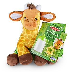 Melissa & Doug 11-Inch Baby Giraffe Plush Stuffed Animal with Pacifier, Diaper, Baby Bottle