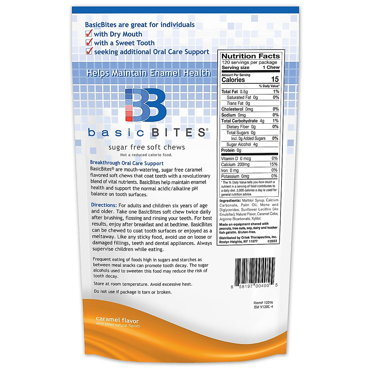 Protect Teeth from Cavity Causing Acids, Dry Mouth. Enamel Remineralizing Technology- Delicious Sugar Free Soft Chews (Caramel120 Count-Two Month Supply)