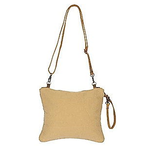 Myra Bag Chocolate Caramel Small & Crossbody Bag Upcycled Canvas, Leather & Rug S-2170