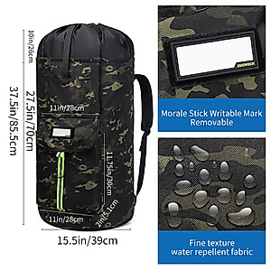 SUOVOCK laundry bag backpack, extra-large heavy duty laundry bags, laundry backpack for college students,Designed with reflective strips and ID Patches（Black CP）