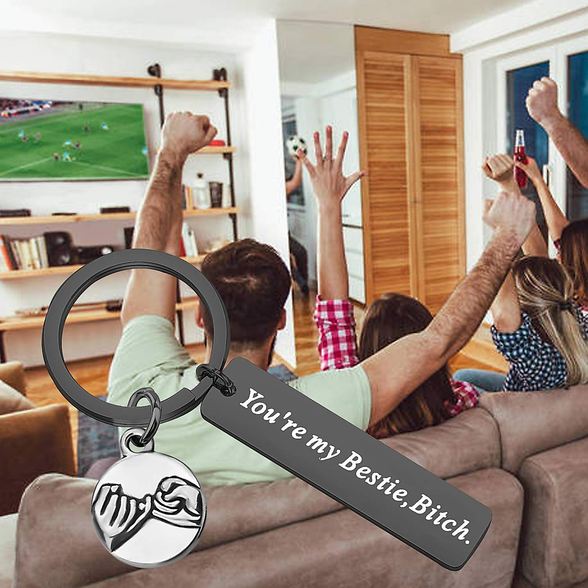 WSNANG Best Friend Keychain Besties Gift You Are My Bestie Bitch Keychain Friendship Jewelry BFF Birthday Gift Sister Gift (black)