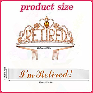 Retirement Party Decorations, Retirement Gifts for Women Retired Tiara Retired Crown Rose Gold