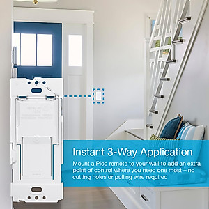 Lutron Caséta Wireless Single-Pole/3-Way Smart Lighting Lamp Dimmer and Remote Kit | P-PKG1P-WH | White