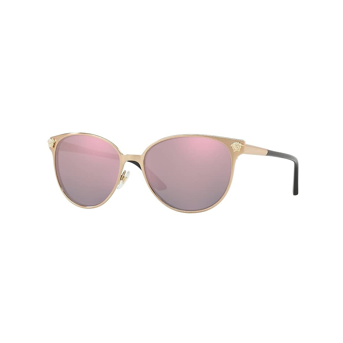 Versace VE2168 14095R 57MM Pink Gold/Dark Grey Mirror Pink Sunglasses for Women + BUNDLE With Designer iWear Eyewear Kit