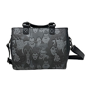 Loungefly Disney Villains Debossed Allover Print Crossbody Satchel Handbag Purse