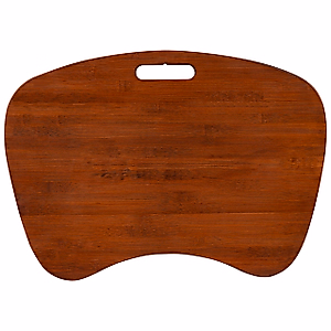 LAPGEAR Extra Large Bamboo Lap Desk - Chestnut - Fits up to 17.3 Inch Laptops - Style No. 91692