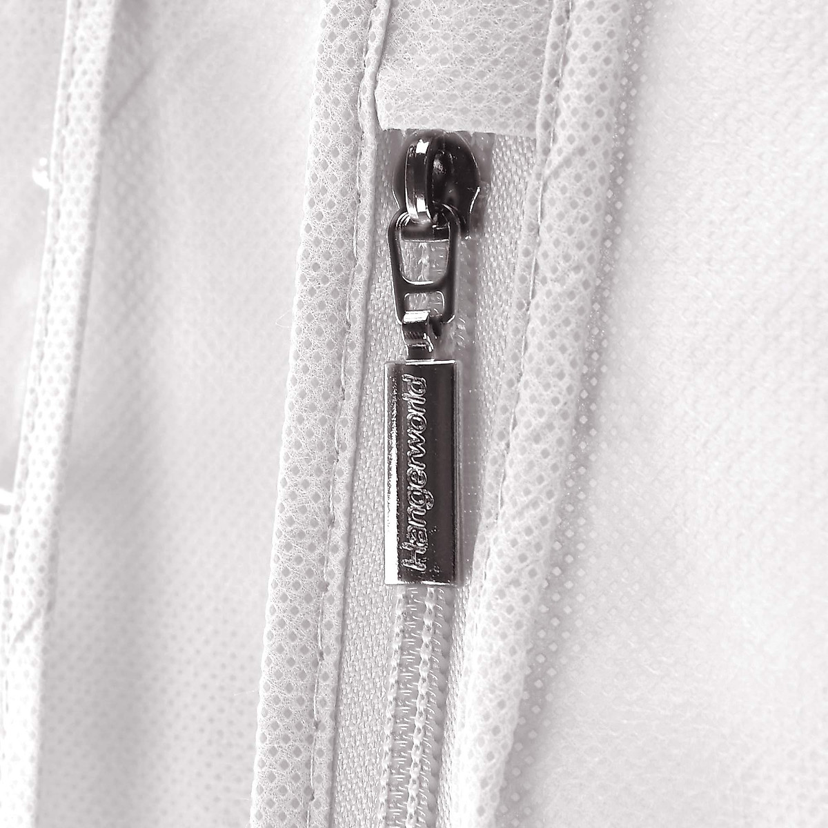 HANGERWORLD Large Wedding Dress Garment Bag Cover - 72" x 24" with Extra Wide Gusset 32" for Long Poufy Dress and Trains, Breathable, Acid-Free (White)