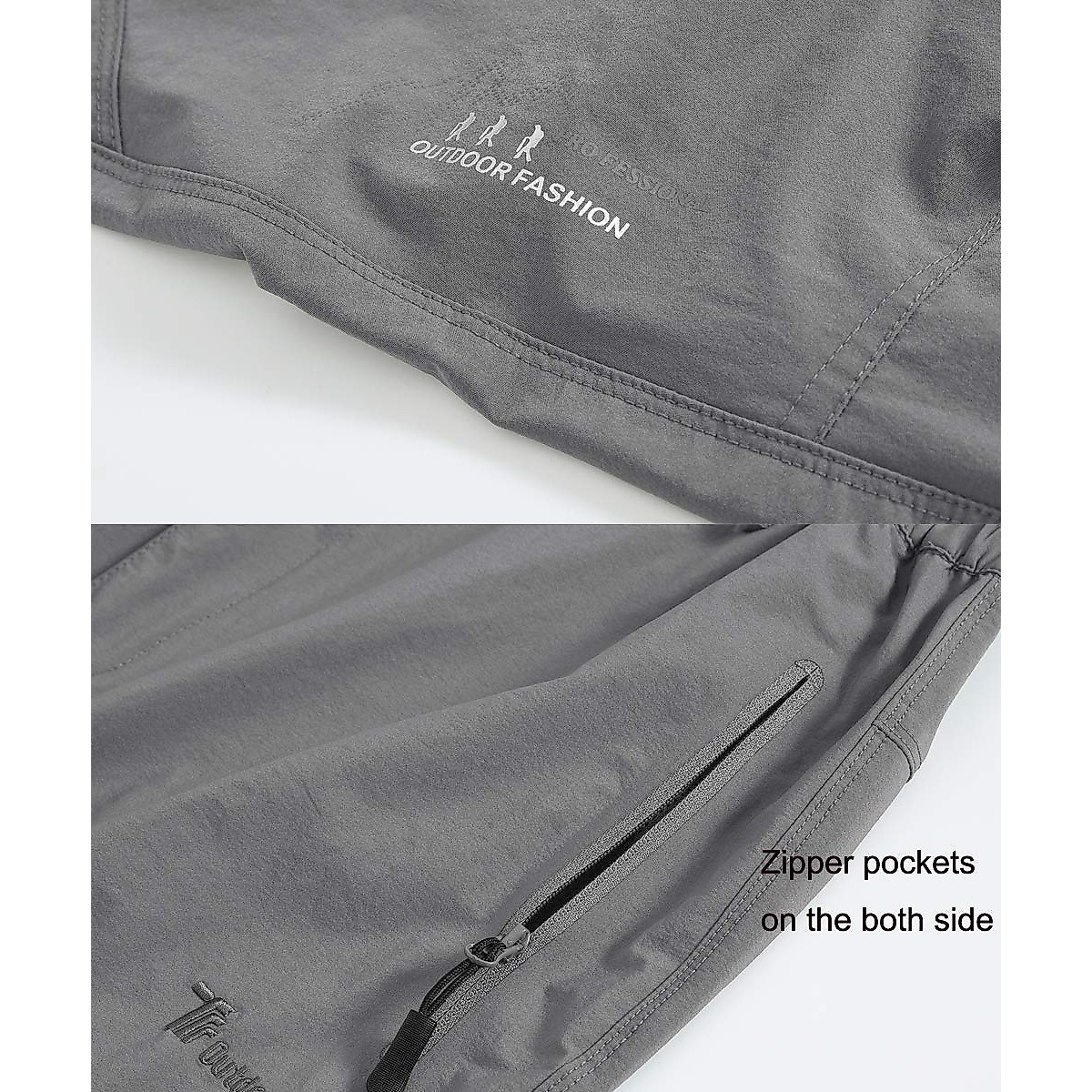 Gopune Women's Outdoor Quick Dry Lightweight Hiking Mountain Pants with Zipper Pockets (Deep Grey,M)