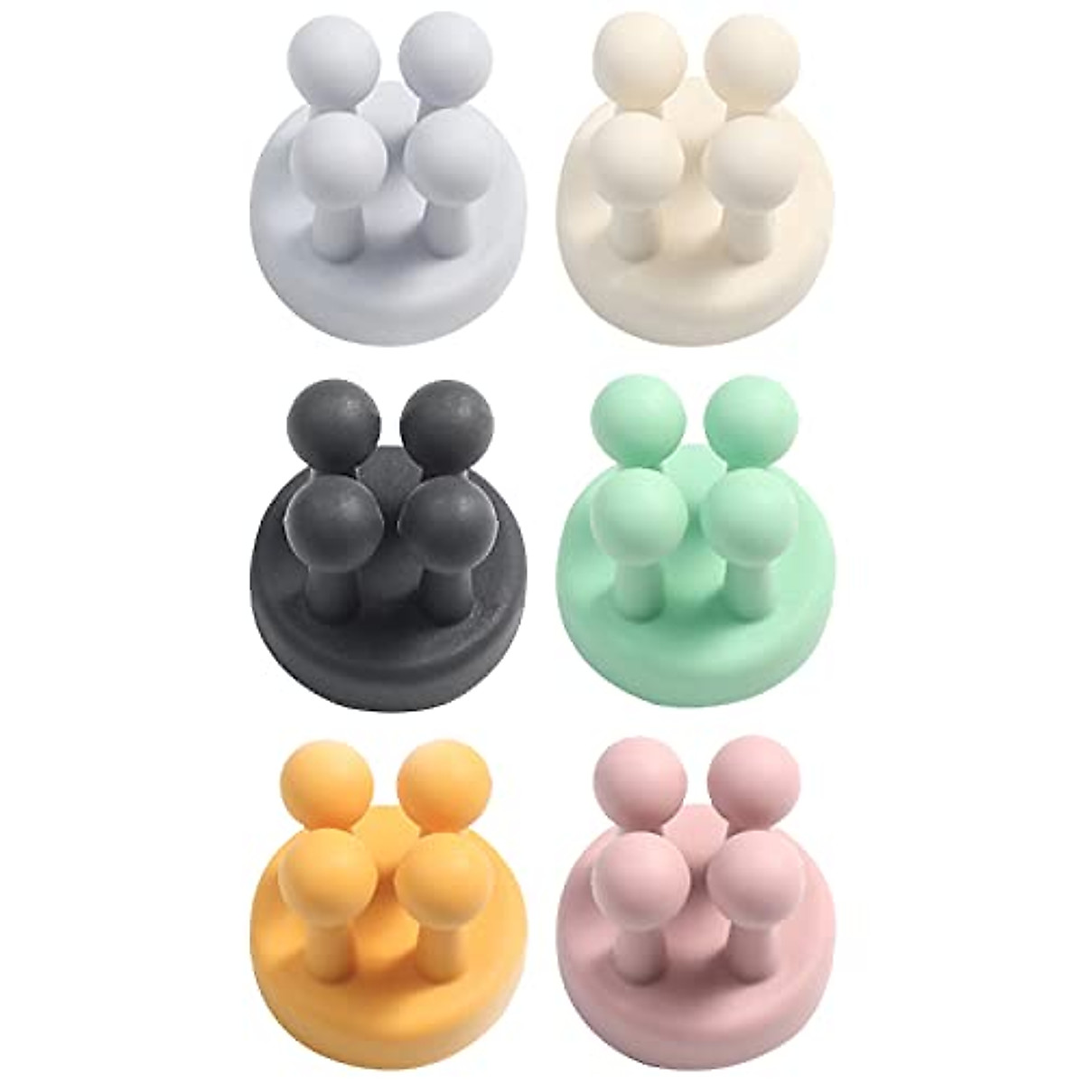 JONKEAN 6 Pcs Razor Holder for Shower Wall, Shower Hooks for Loofah, Plug Self Adhesive Hooks, Stick on Hooks for Hanging, Waterproof Damage Free Hanging Hooks for Kitchen Bathroom Office