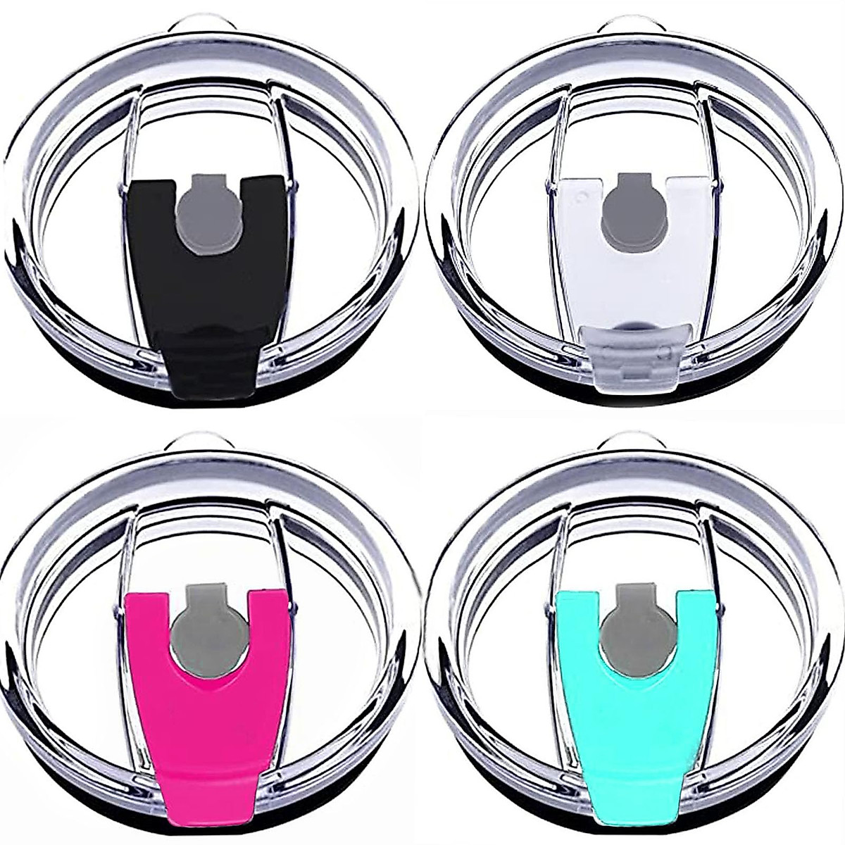 Tumbler Lids Spillproof 20oz,4 Pack Splash Resistant Lid for Beast,Juro,Ozark Trail,Rae Dunn,Atlin,Coffee Mug and More Cooler Cup,Covers for 20oz Tumbler (20OZ-01)