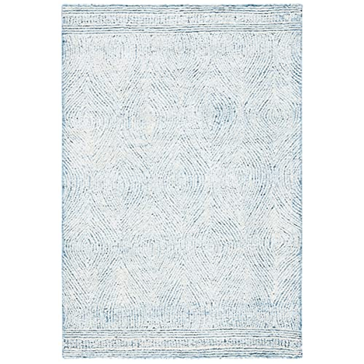 SAFAVIEH Abstract Collection 5' x 8' Ivory/Blue ABT340M Handmade Premium Wool Area Rug