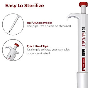 American Fristaden Lab Micropipette | Variable Volume Single Channel Pipette (1-5mL (1000µL-5000µL))