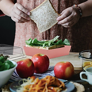 Lainrrew Festive Pink Mini Cupcake Box, 50 Pcs, 4.5 Inch, Clear Plastic, Mooncake Box, Muffin Holder, Wedding/Birthday Dessert Containers