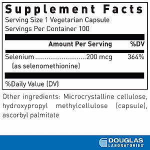Douglas Laboratories Seleno-Methionine | 100 Vegetarian Capsules