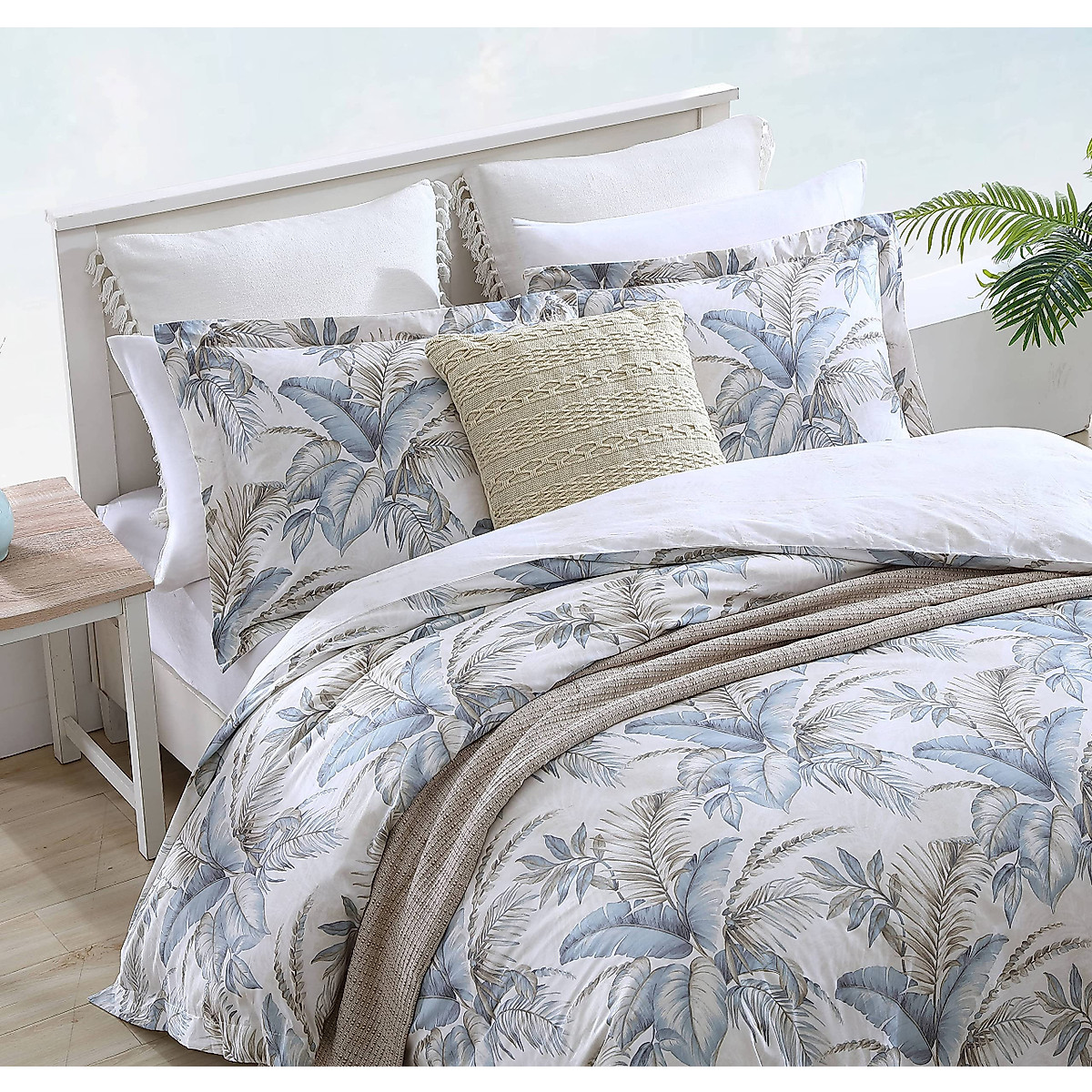 Tommy Bahama - King Duvet Cover Set, Cotton Bedding with Matching Shams & Button Closure, All Season Home Decor (Bakers Bluff Blue, King)
