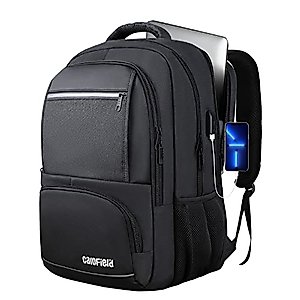 Laptop Backpack, Extra Large Travel Backpack, Durable TSA Flight Approved with USB Charging Port, Water Resistant Business Work School College Weekender Carry On Backpack Fits 17 Inch Notebook, Black